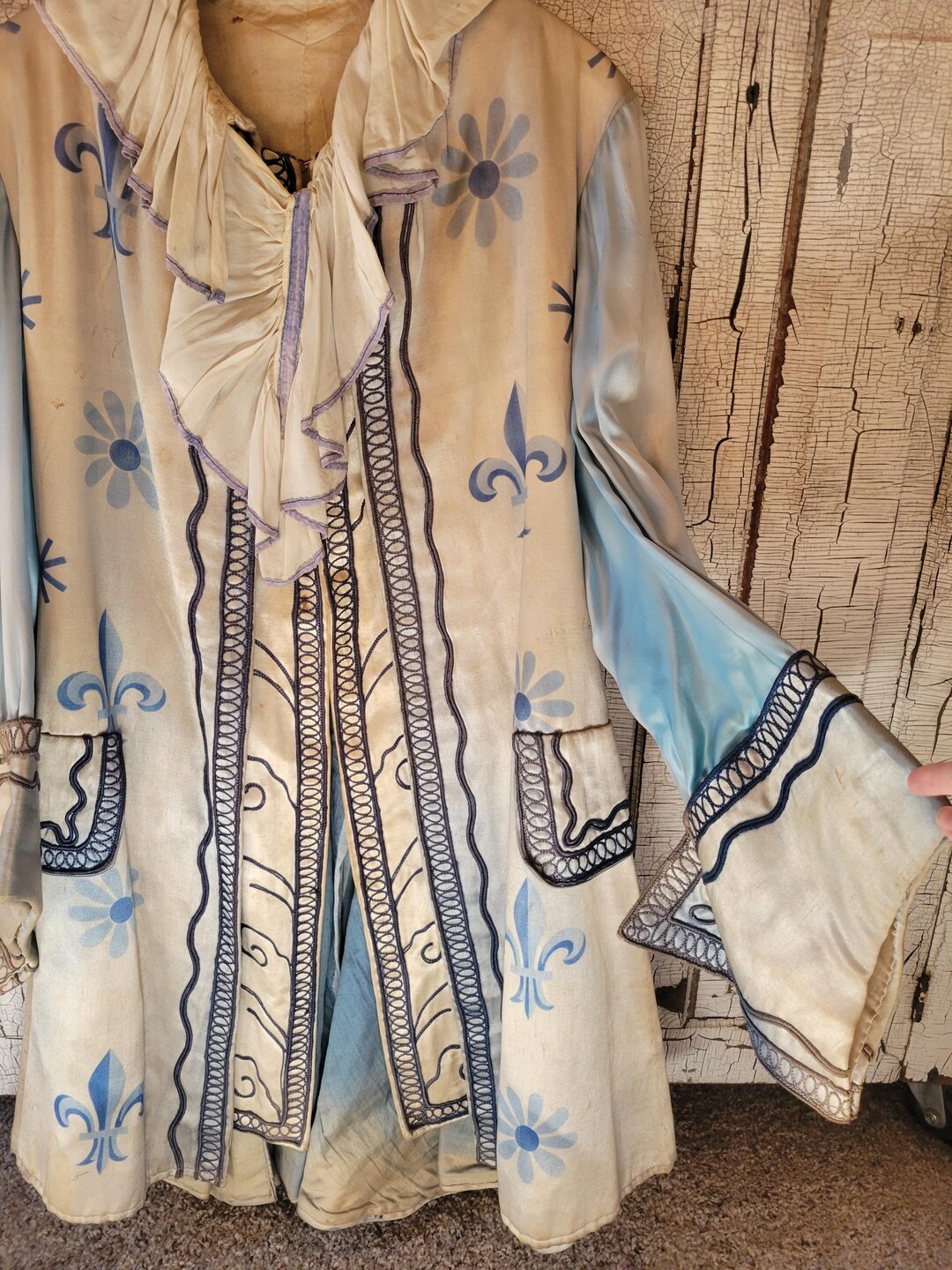 RARE French Amazing Antique Vintage Adult Theater Jacket Flowers Fleur ...