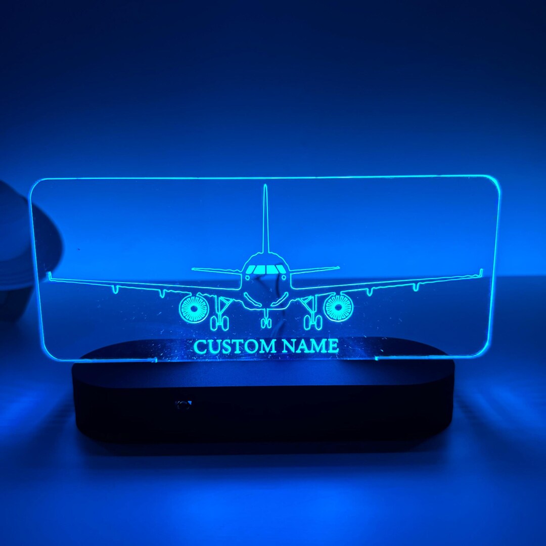 Personalized Aeroplane Night Light, Custom Aircraft Desk Lamp ...