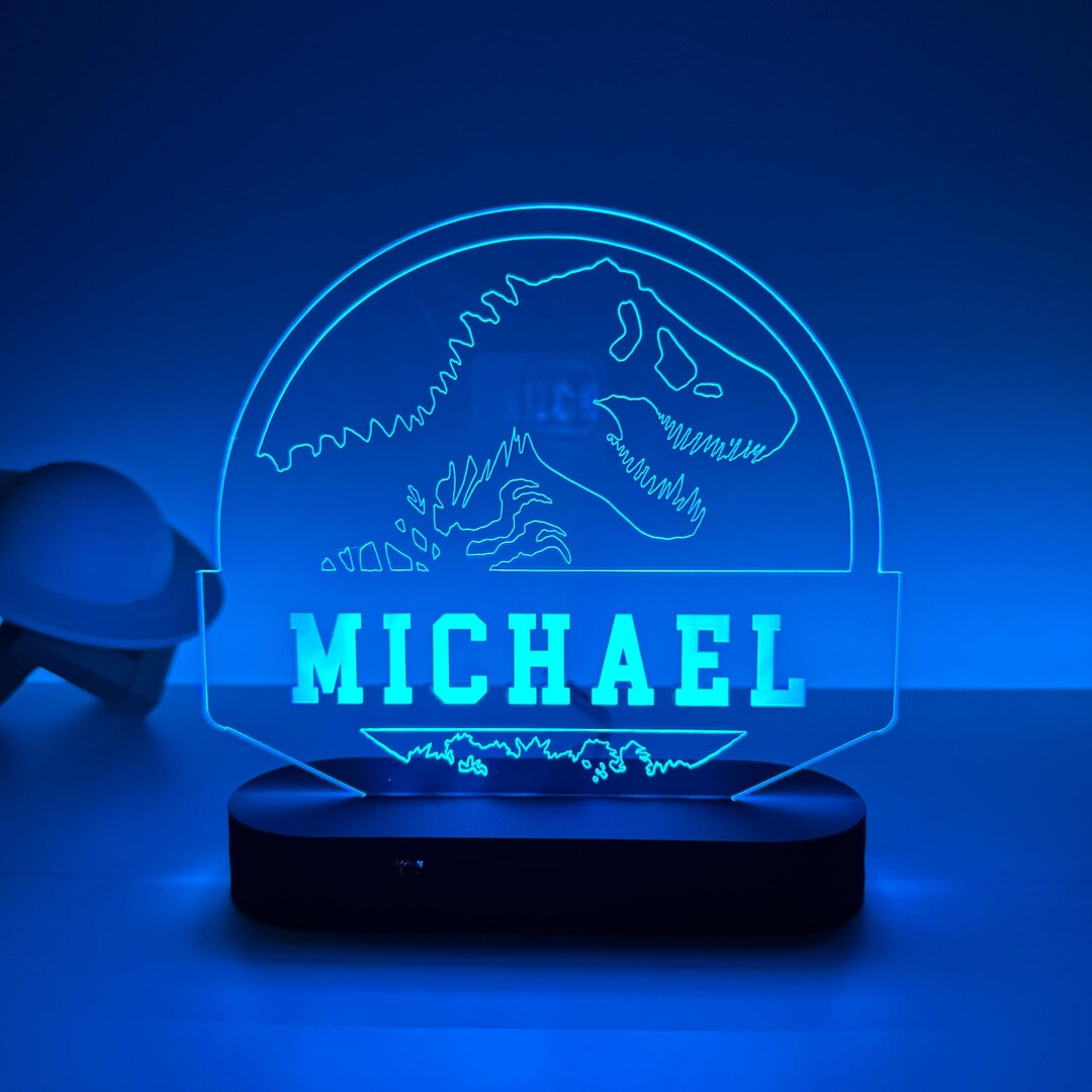Personalized T-rex Night Light, Custom T-rex Desk Lamp, T-rex 3D Lamp ...