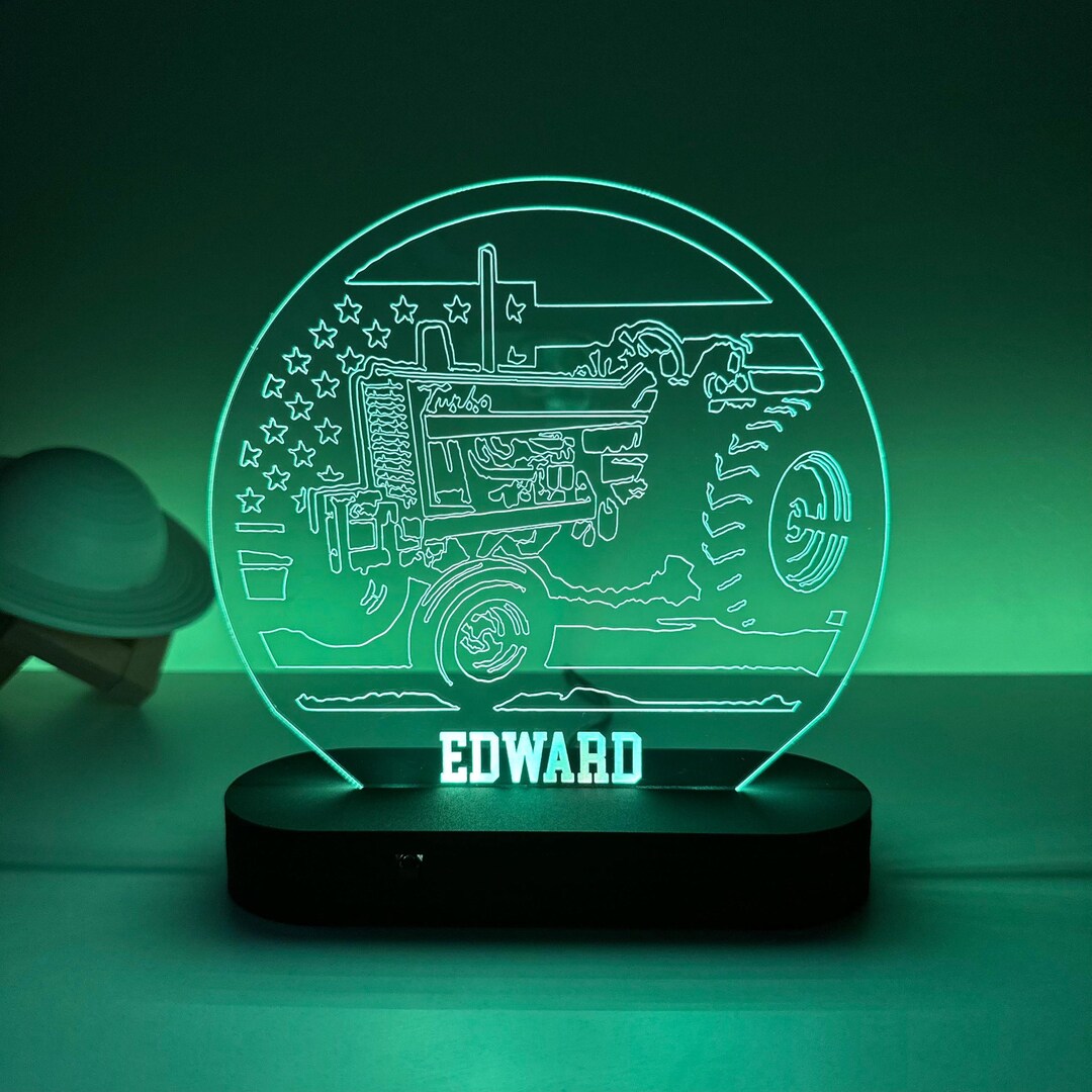 Custom Named Tractor Night Light, Tractor Desk Lamp, Personalized ...