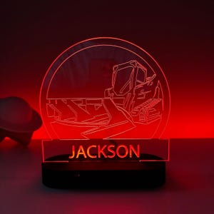 Personalized Excavator Night Light, Custom Excavator Desk Lamp ...
