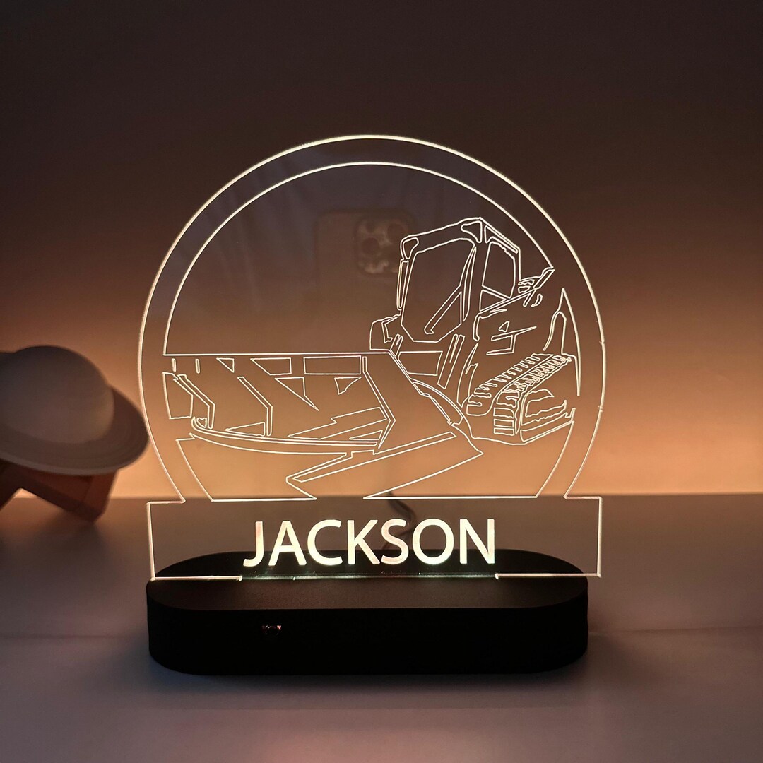 Personalized Excavator Night Light, Custom Excavator Desk Lamp ...