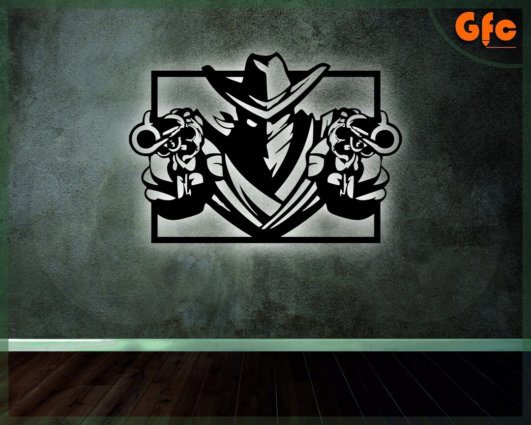 Cowboy and Guns Silhouette Wall Decor - Cowboy Dxf - Cdr - Svg - Pdf ...
