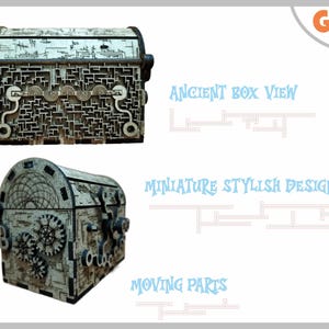Steampunk Style Exotic Chest Dxf Cdr Svg Pdf Ai Digital Files Download 3D Box Puzzle Puzzle Box ...
