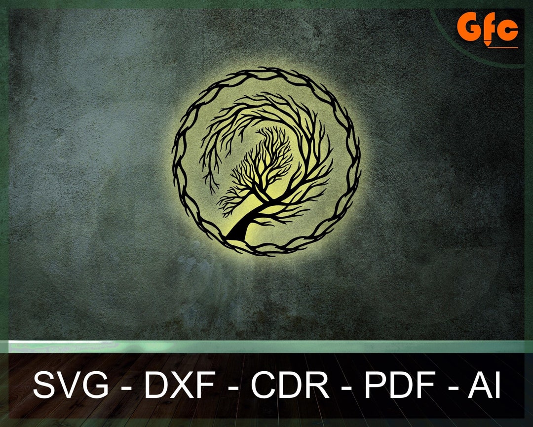 Bird Tree Design Svg - Dxf - Cdr - Pdf - Ai Digital Files - Bird Wall ...