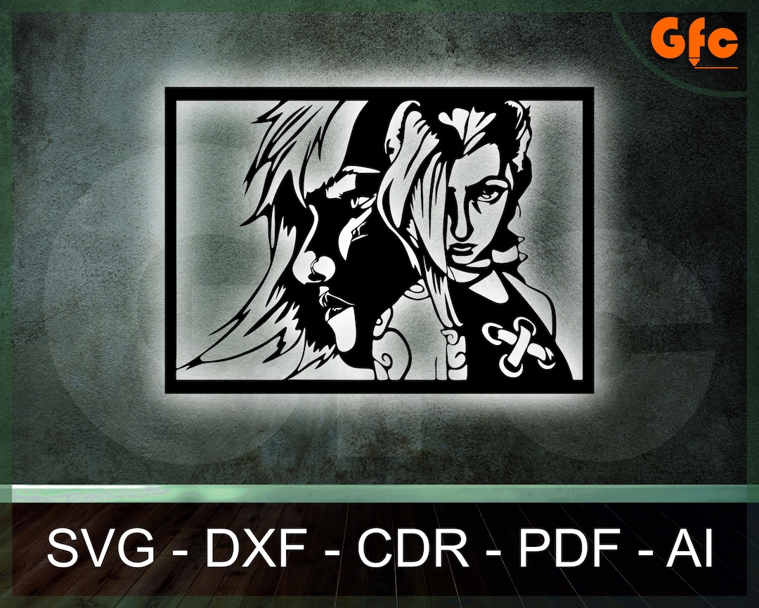 League of Legends Arcane Jinx Wall Decor Laser and Cnc Cut Files Jinx ...