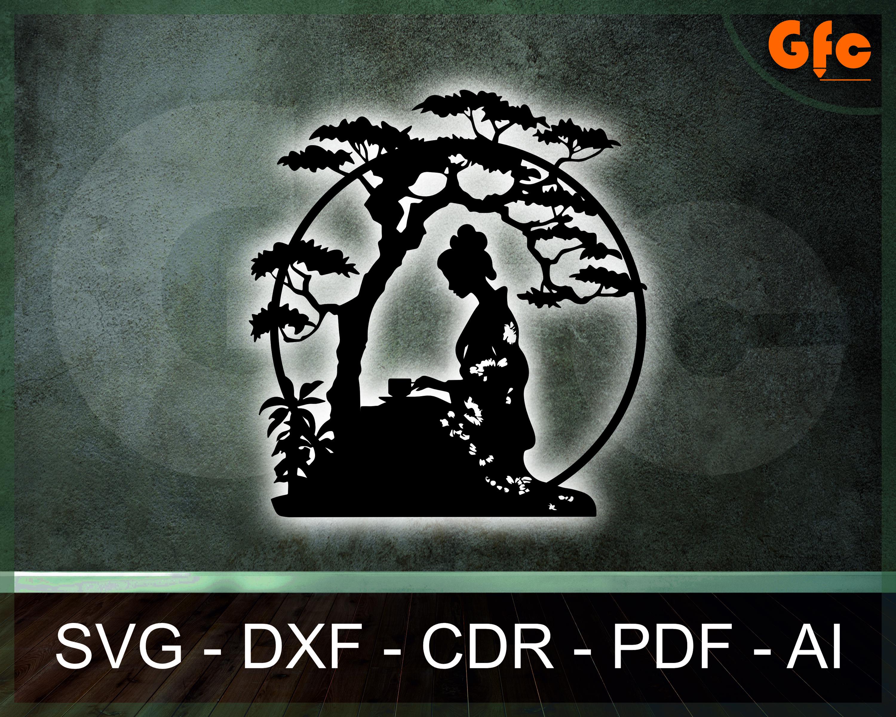 Vintage Geisha Tea Drawing Printable – Japanese-inspired Digital Art ...