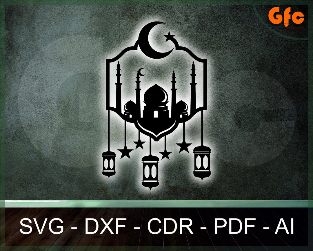 Mosque Decorations - Mosque Silhouette Wall Decor - Mosque Printing ...