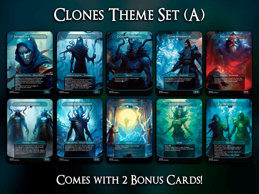 Clones Theme Set A 10 Unique Proxy Cards 2 Bonus Exclusives - Etsy