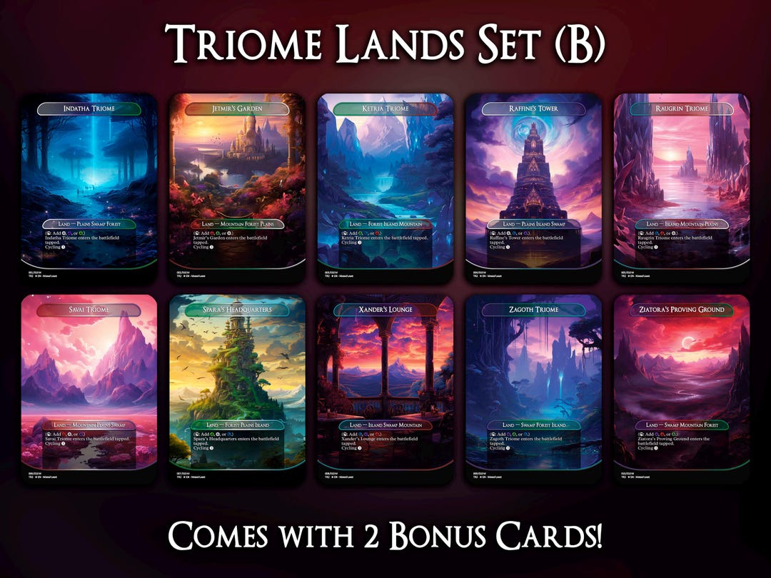 Triome Lands Set B 10 Unique Proxy Cards 2 Bonus Exclusives - Etsy