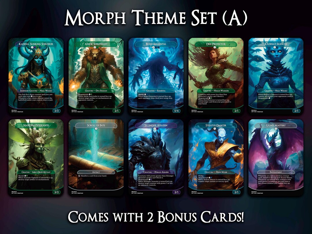 Morph Theme Set A 10 Unique Proxy Cards 2 Bonus Exclusives - Etsy