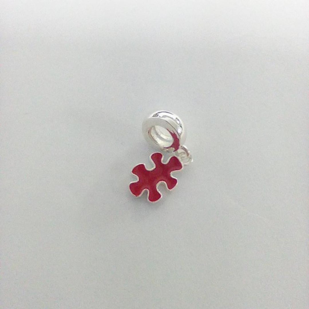 Pandora Dangle Charm Jigsaw Puzzle Piece Red - Etsy