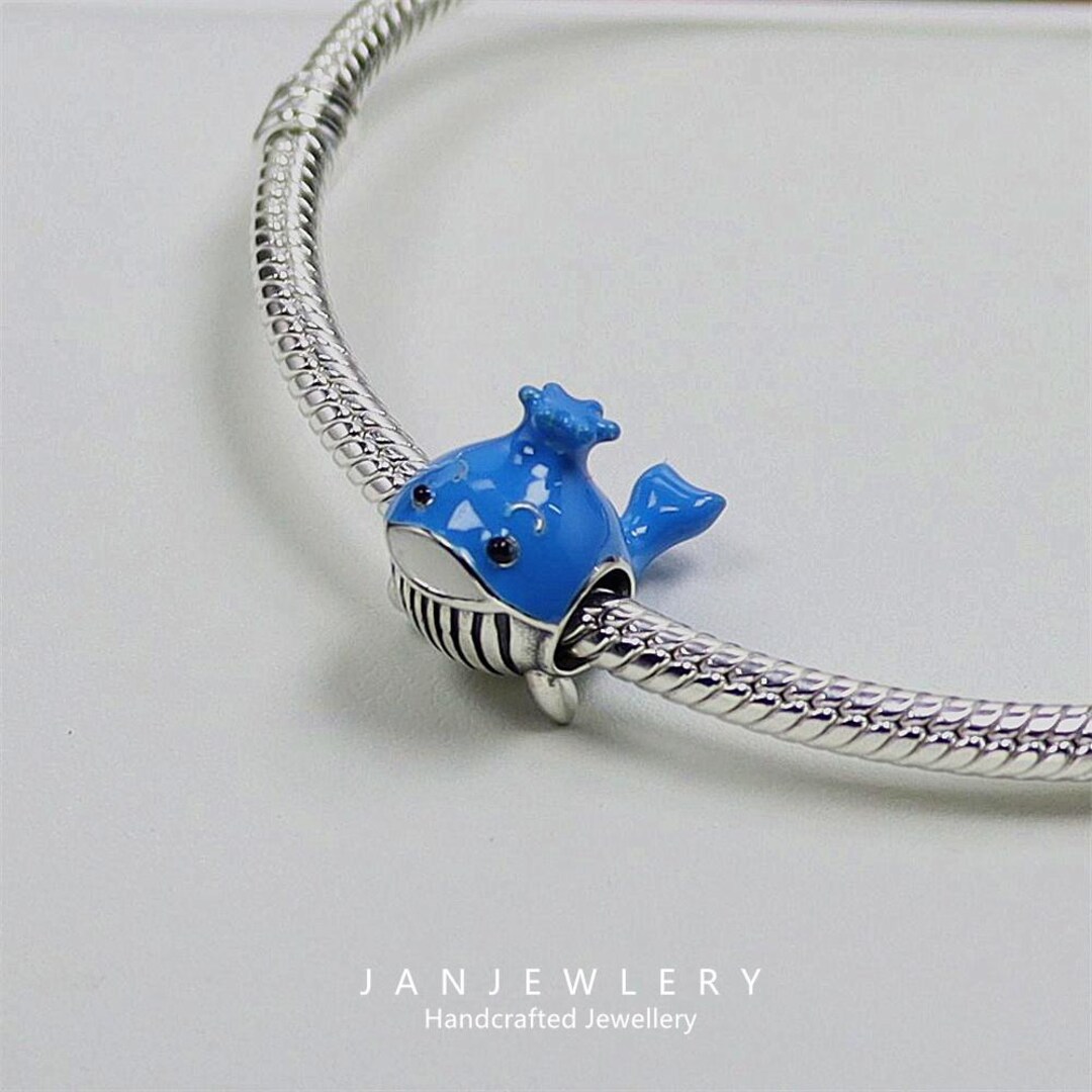 S925 Silver Cute Whale Bead DIY Large Hole Loose Beads Fit Pandora - Etsy