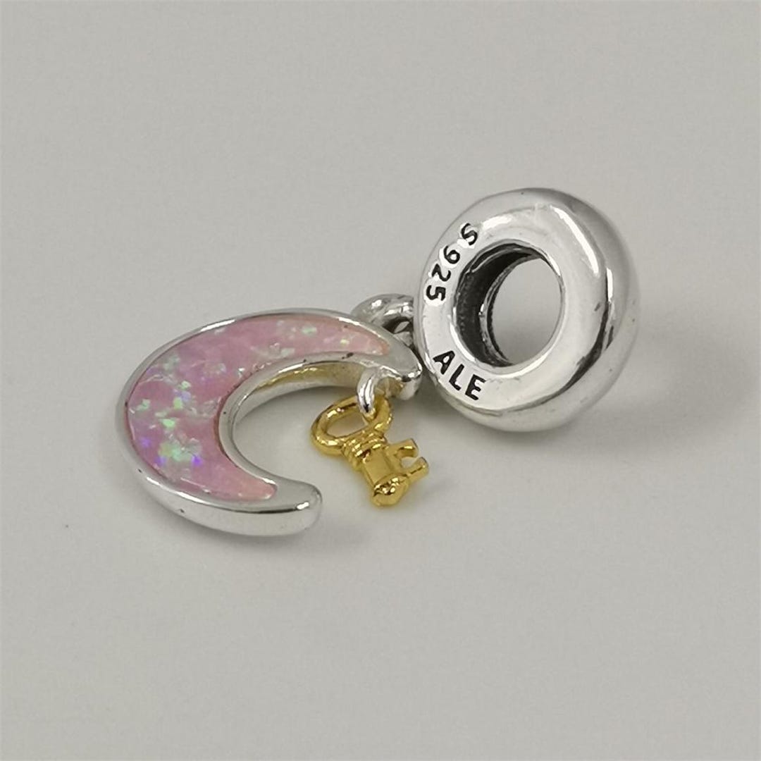 Pandora Two-tone Key & Moon Dangle Charm - Etsy