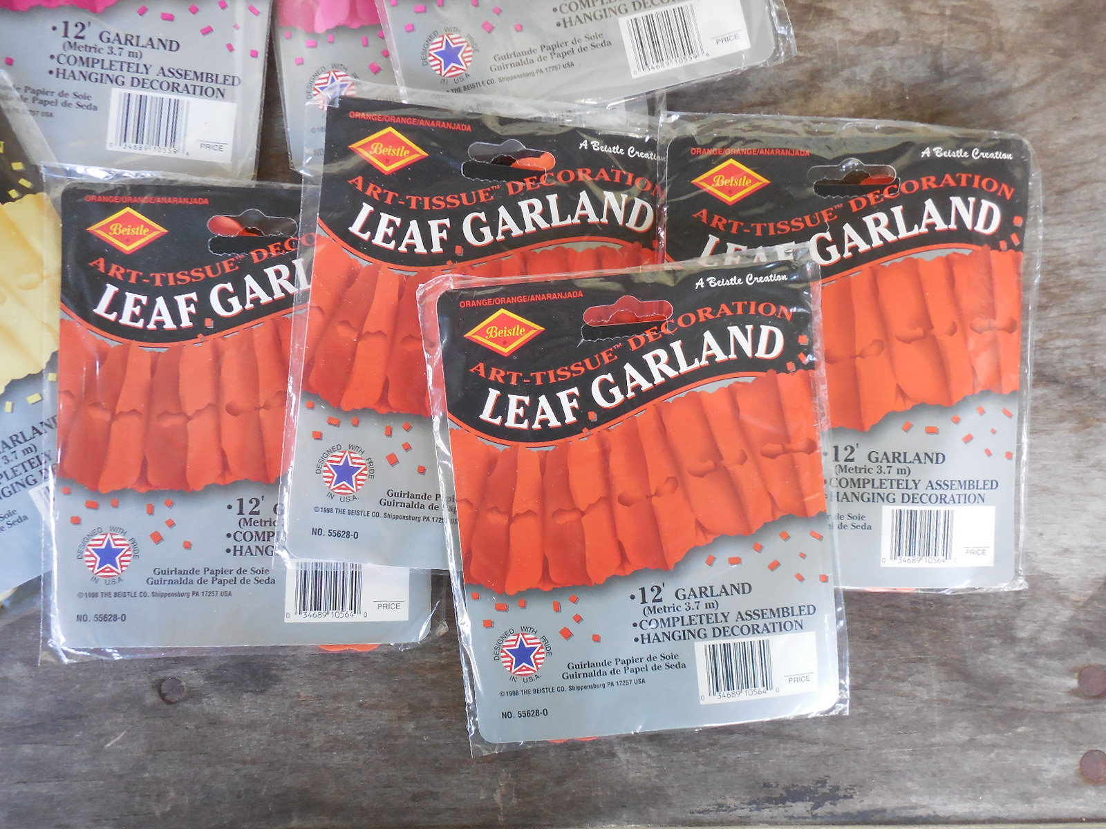 Beistle Tissue Paper Leaf Garland Lot 15 Sealed Packs 12'x6 Party Decor ...