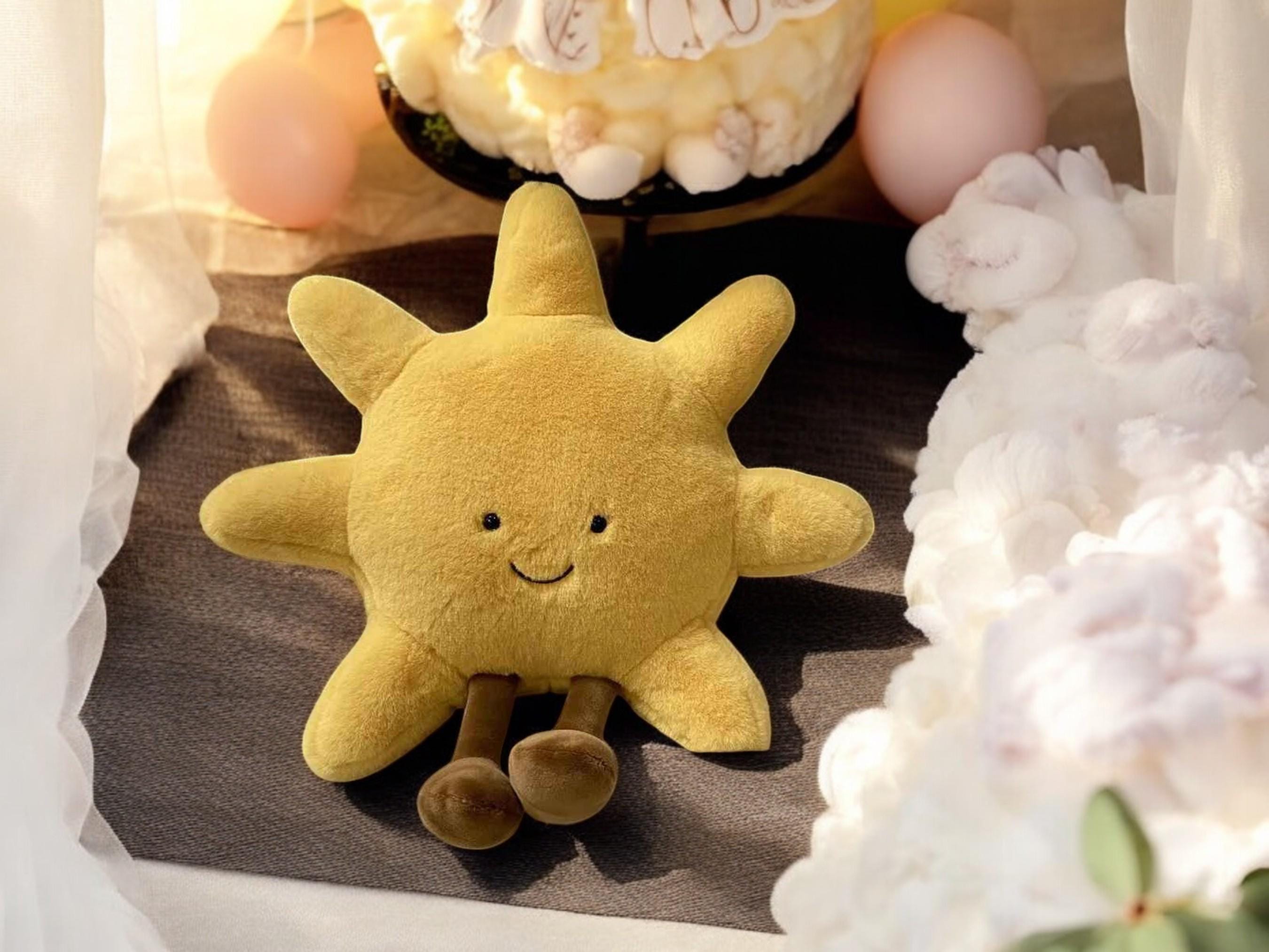 Adorable Smile Face Moon and Sun Plush Toy Cute Weather-themed Pillow ...