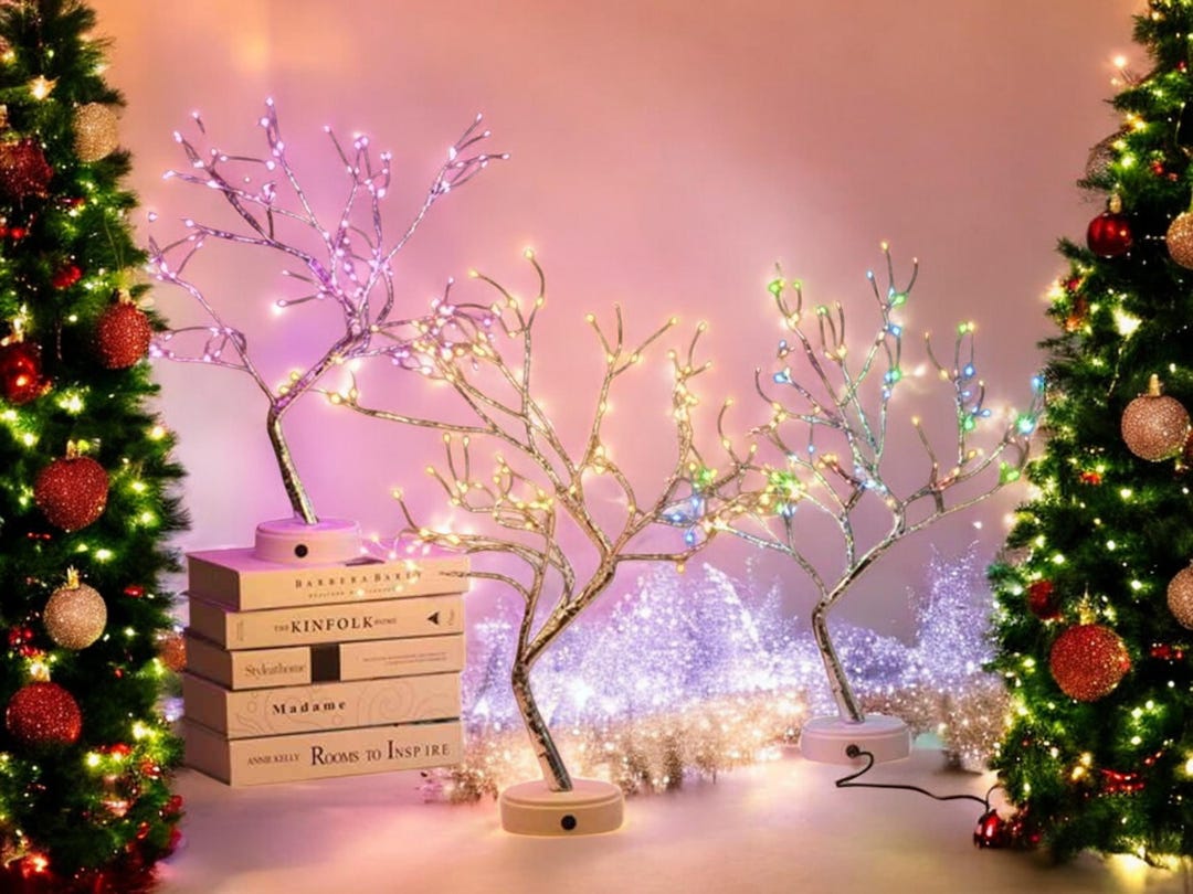 Mini Christmas Tree LED Night Light Copper Wire Garland Lamp for Kids ...