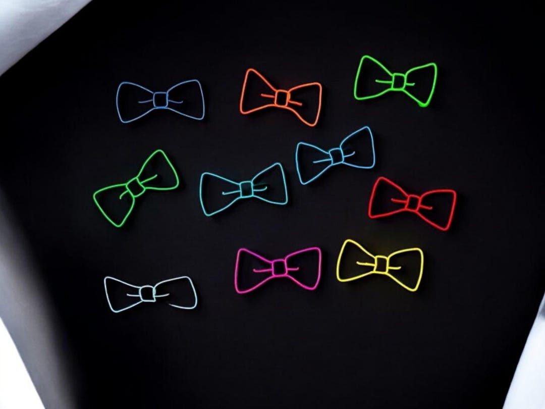Men's LED Neon Bow Tie Light-up Glow Bow Tie for Parties, Halloween ...