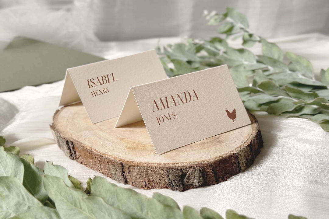 Modern Wedding Place Cards With Entree Indicators or Table Assignments ...