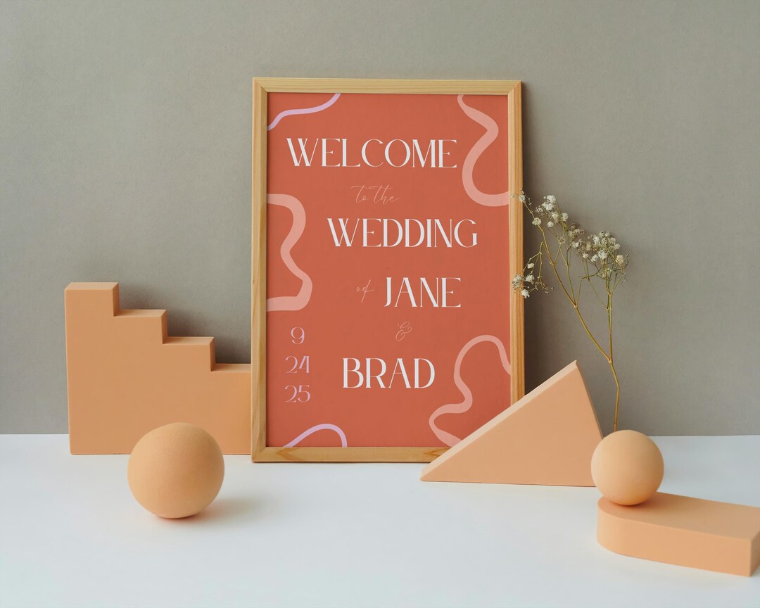 Vibrant Verona Sunset Wedding Welcome Sign | Custom for Events, Decor ...
