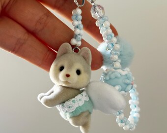 Handmade Calico Critters Keychain - Easter Gift- Sylvanian Families ...