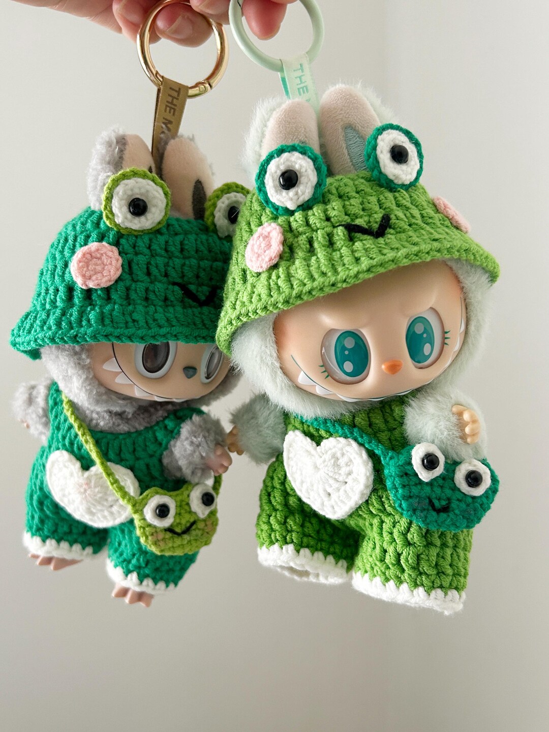 Handmade Frog Crochet Labubu Outfit - Have a Seat Labubu Overall -frog ...