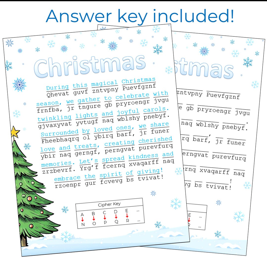 Christmas Cipher Puzzle - Etsy