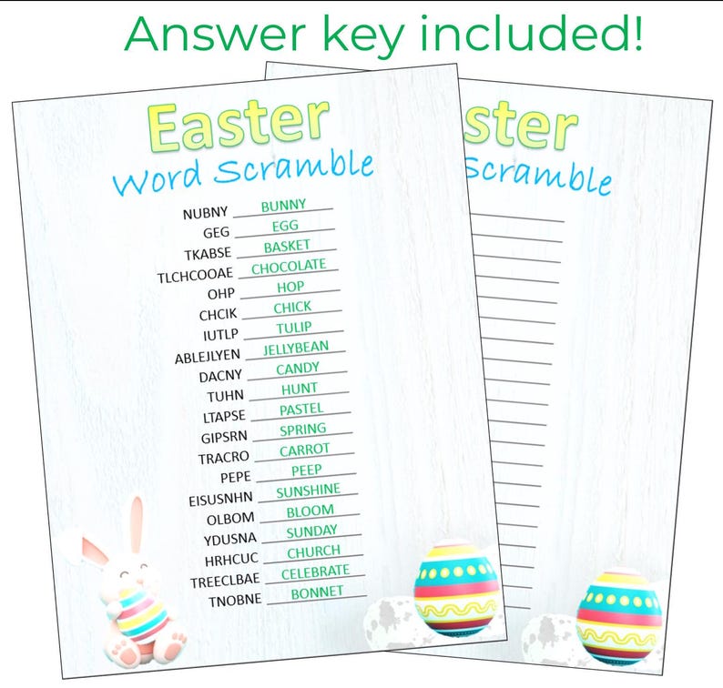 Easter Word Scramble (20 Words!) - Etsy