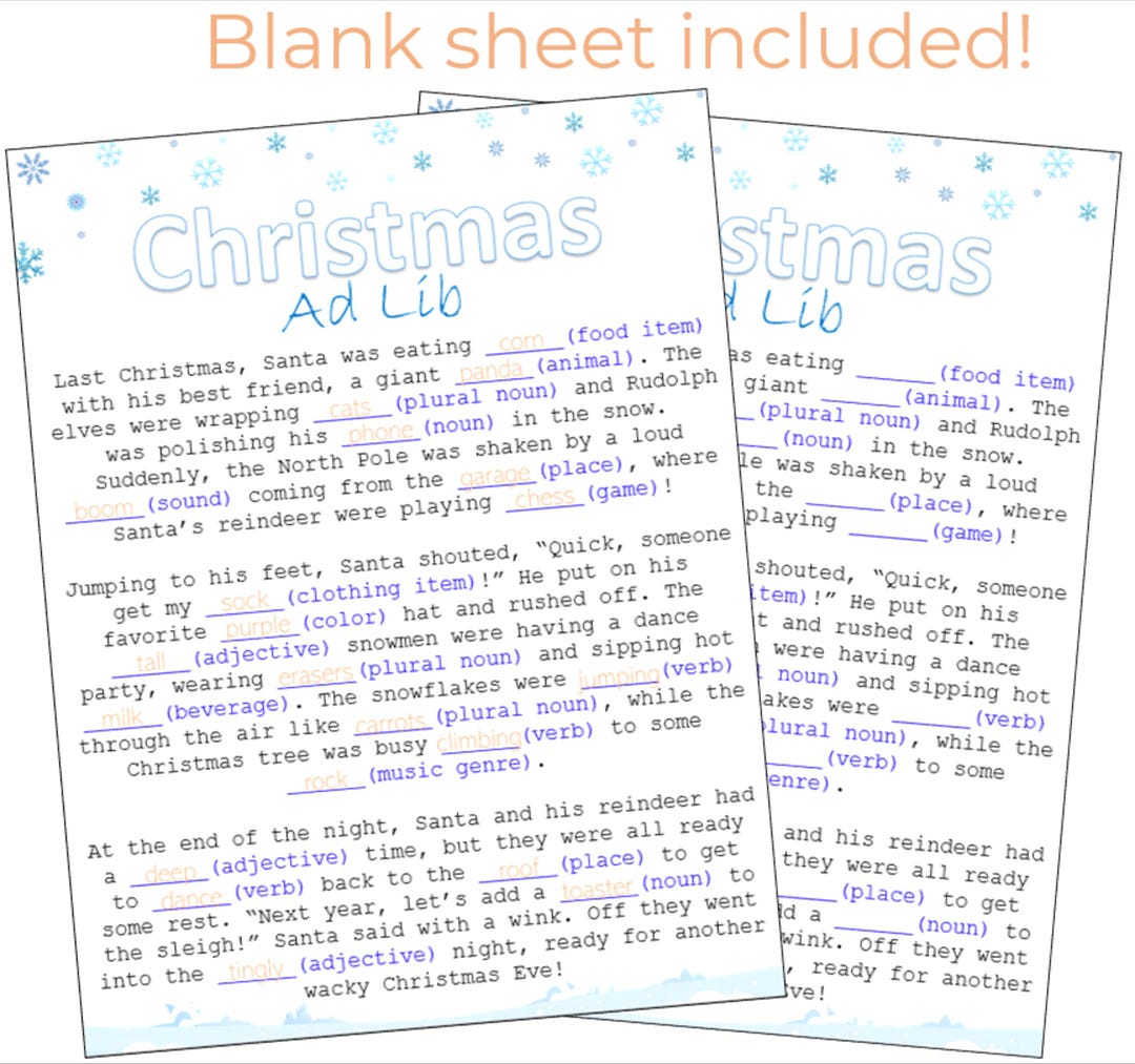 Wacky Christmas Ad-lib - Etsy