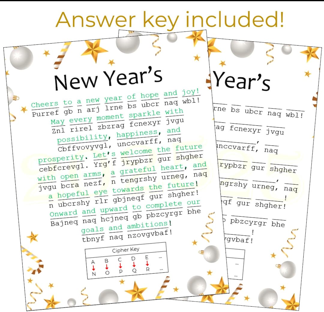 New Year's Coded Cipher - Etsy