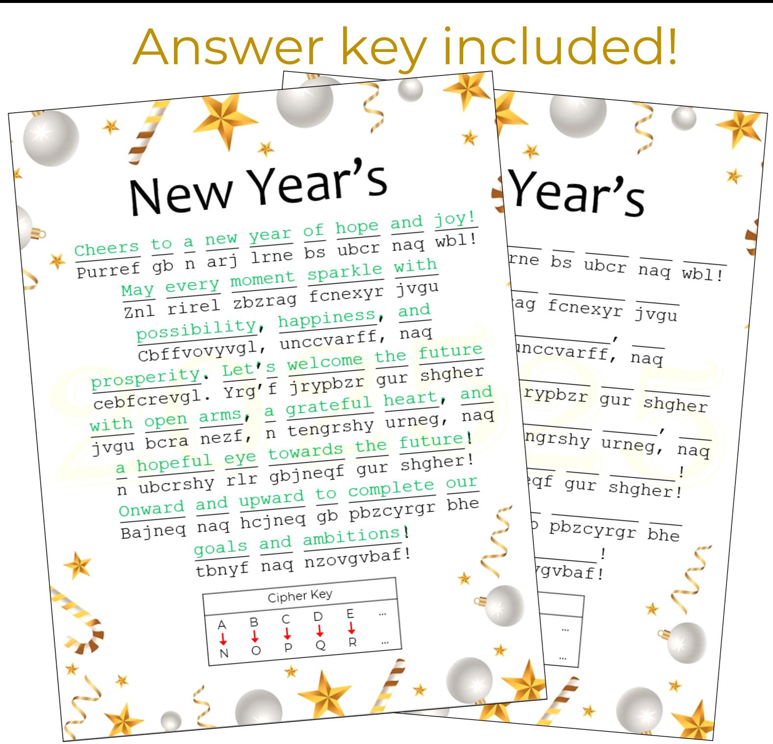 New Year's Coded Cipher - Etsy