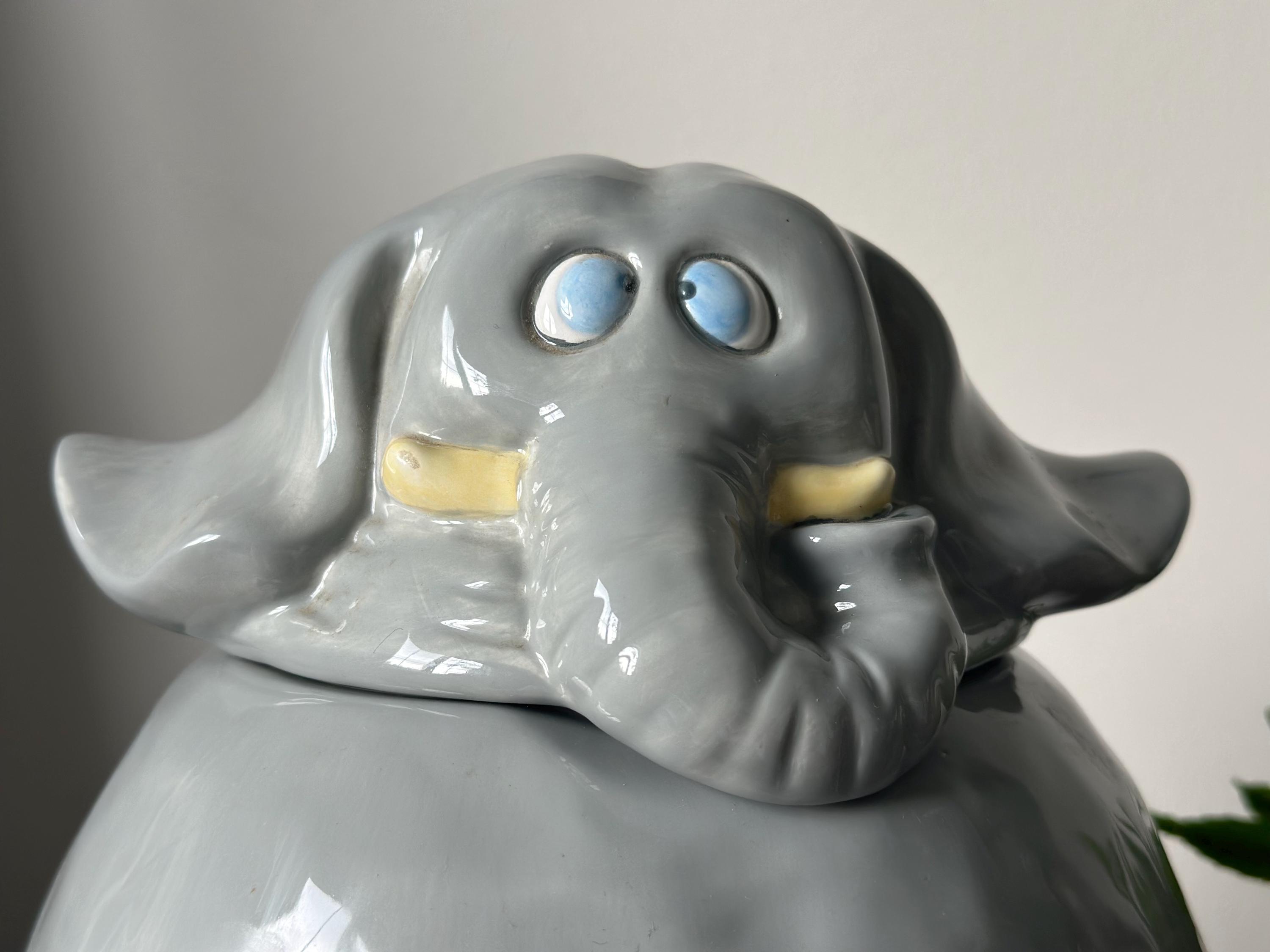 Vintage Bella Casa for Ganz Goofy Elephant Cookie Jar 1991 Thrift ...