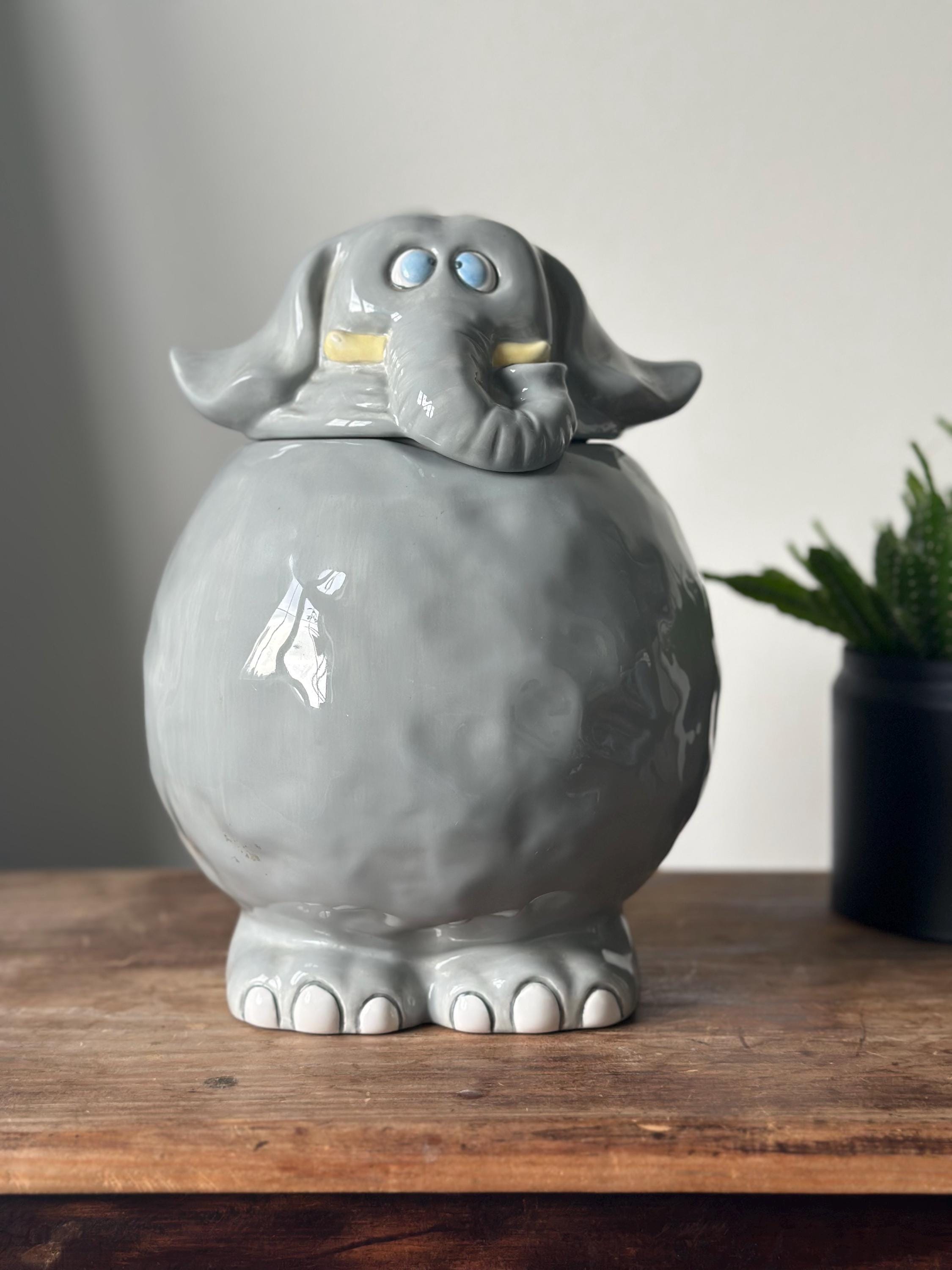Vintage Bella Casa for Ganz Goofy Elephant Cookie Jar 1991 Thrift ...