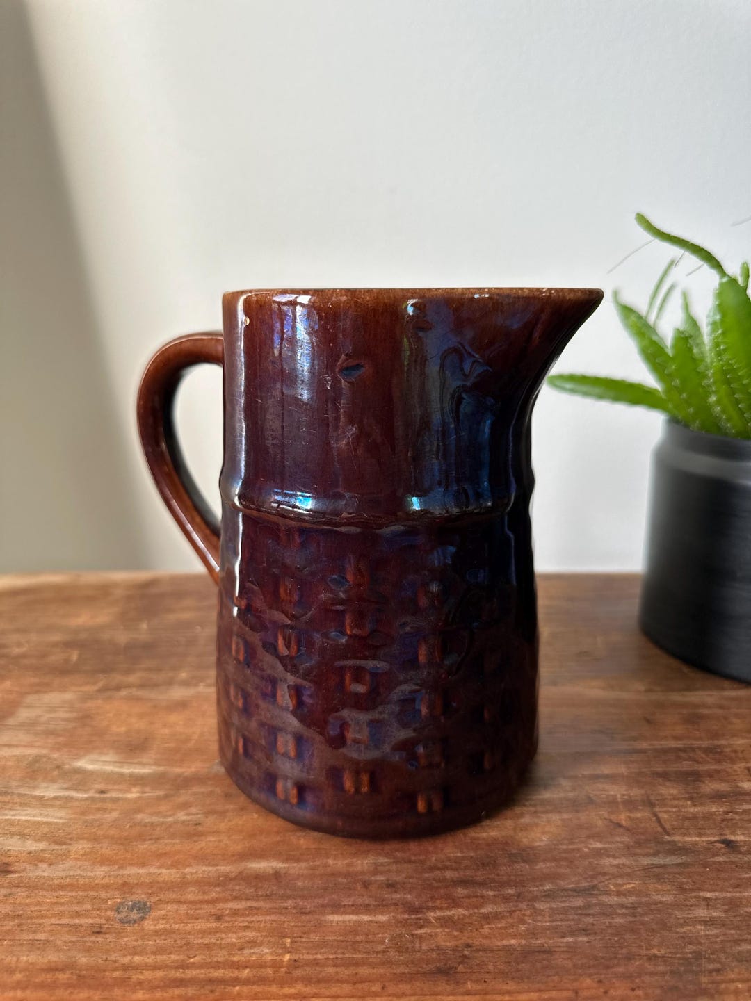 Vintage Medalta Pottery Pitcher | Rustic Brown Glaze | Decor | Thrifted ...