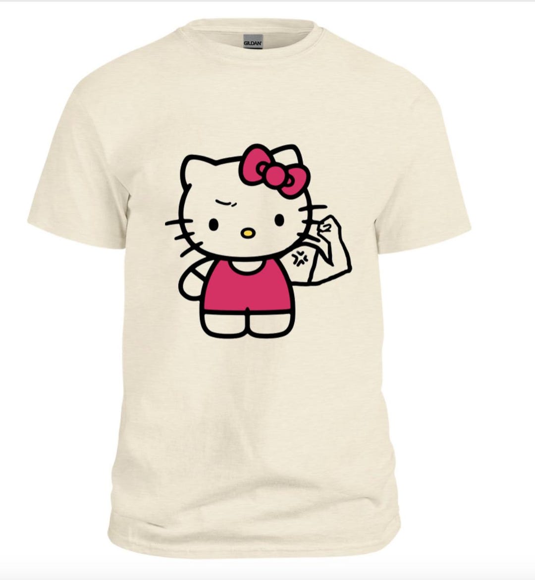 DIY Strong Hello Kitty Gym Wear Cute Bonita cotton T-shirt Women/men ...