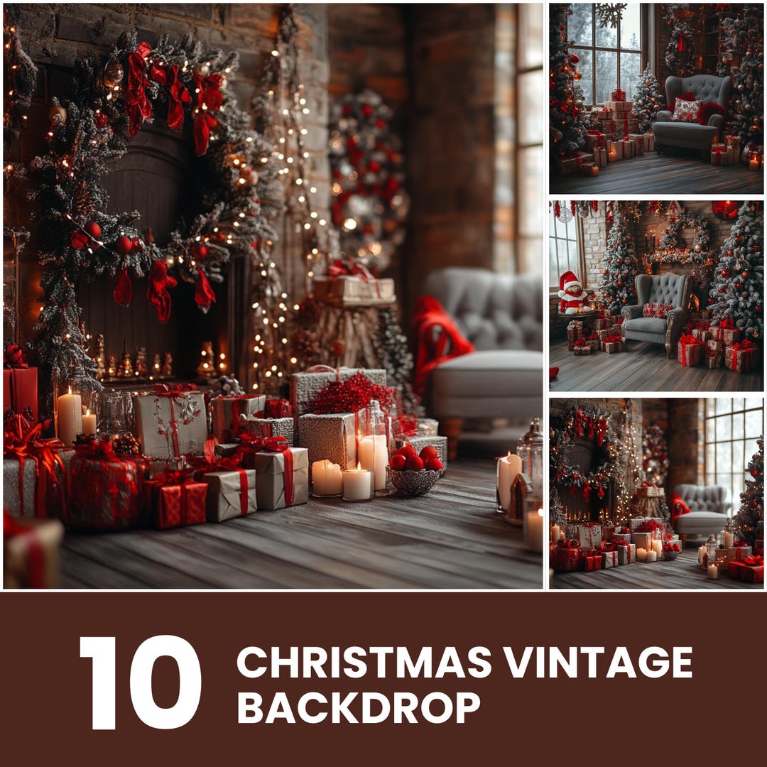 Christmas Overlay Retro Christmas Background Download Vintage Christmas ...