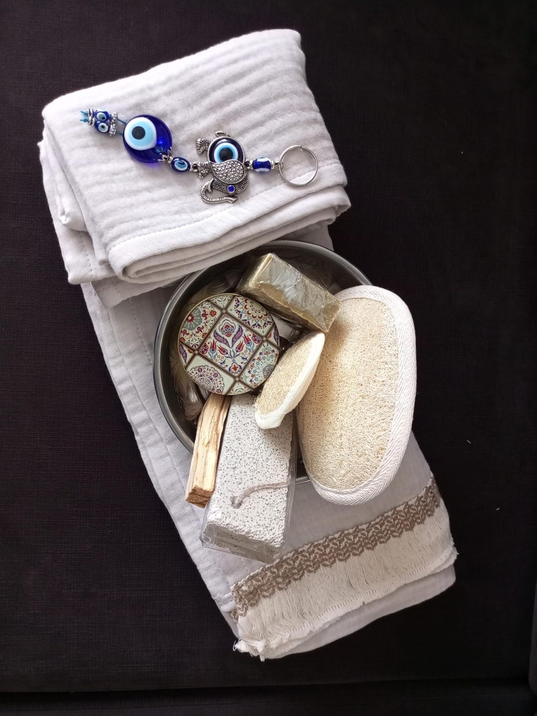 Traditional Turkish Hammam Set | Turkish Bath Set | Thick Peshtemal ...