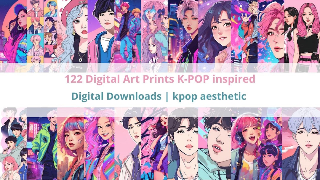 122 K-POP Inspired Digital Art Prints Printable Kpop Manga & Anime ...
