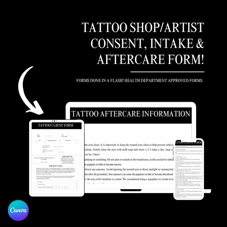 Tattoo Intake and Consent Form - Etsy