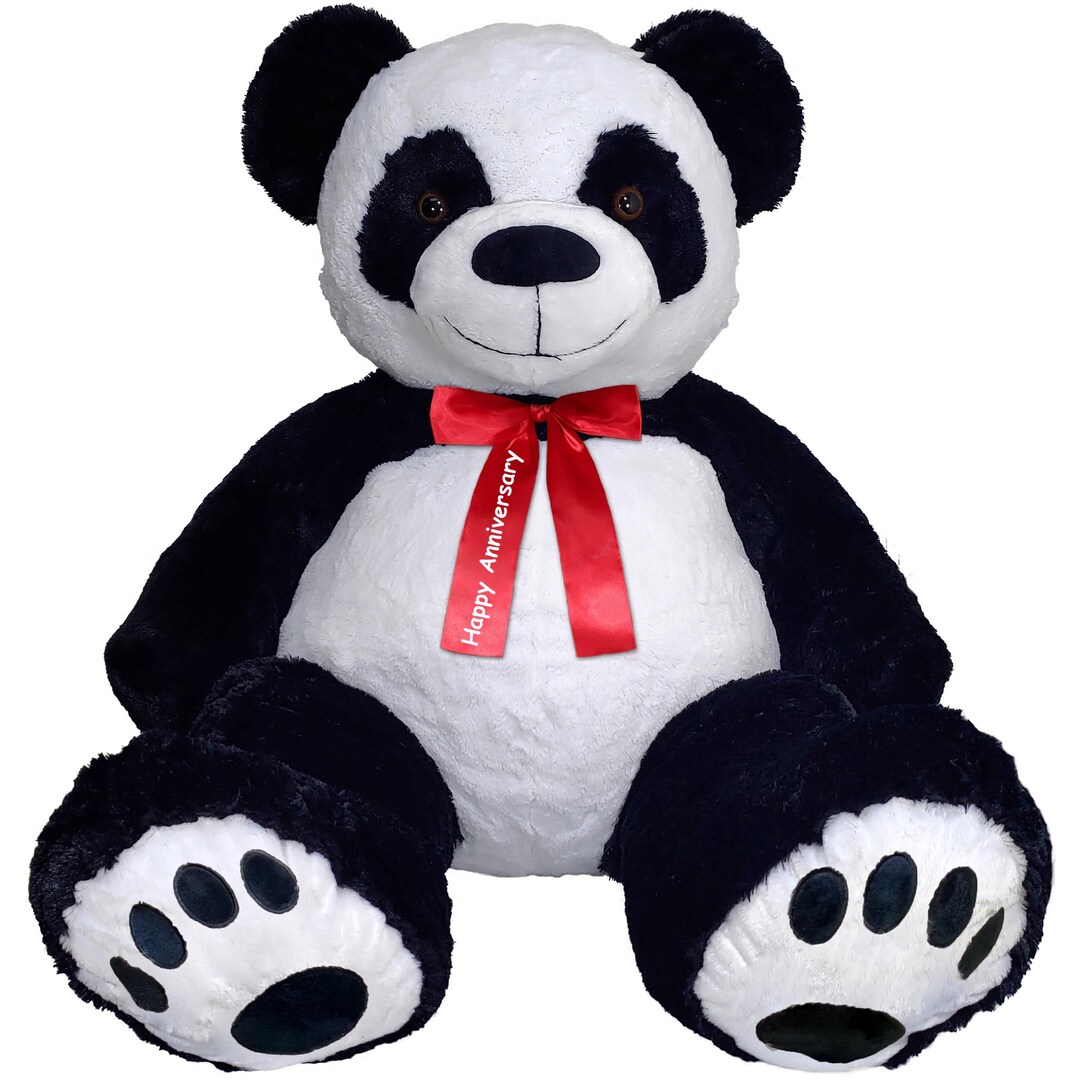 Life Sized 5 Foot Panda Teddy Bear With Red Ribbon (happy Anniversary ...