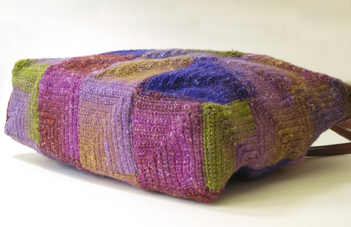 Crocheted Tote Bag, Modular Crochet, Mitred Squares Crochet Pattern PDF ...