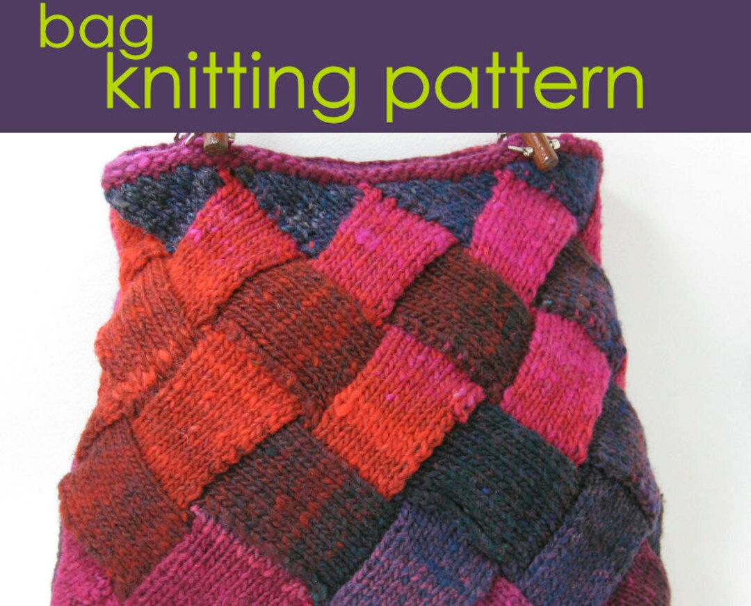 Entrelac Knitted Bag, Patchwork Bag Knitting Pattern PDF - Etsy