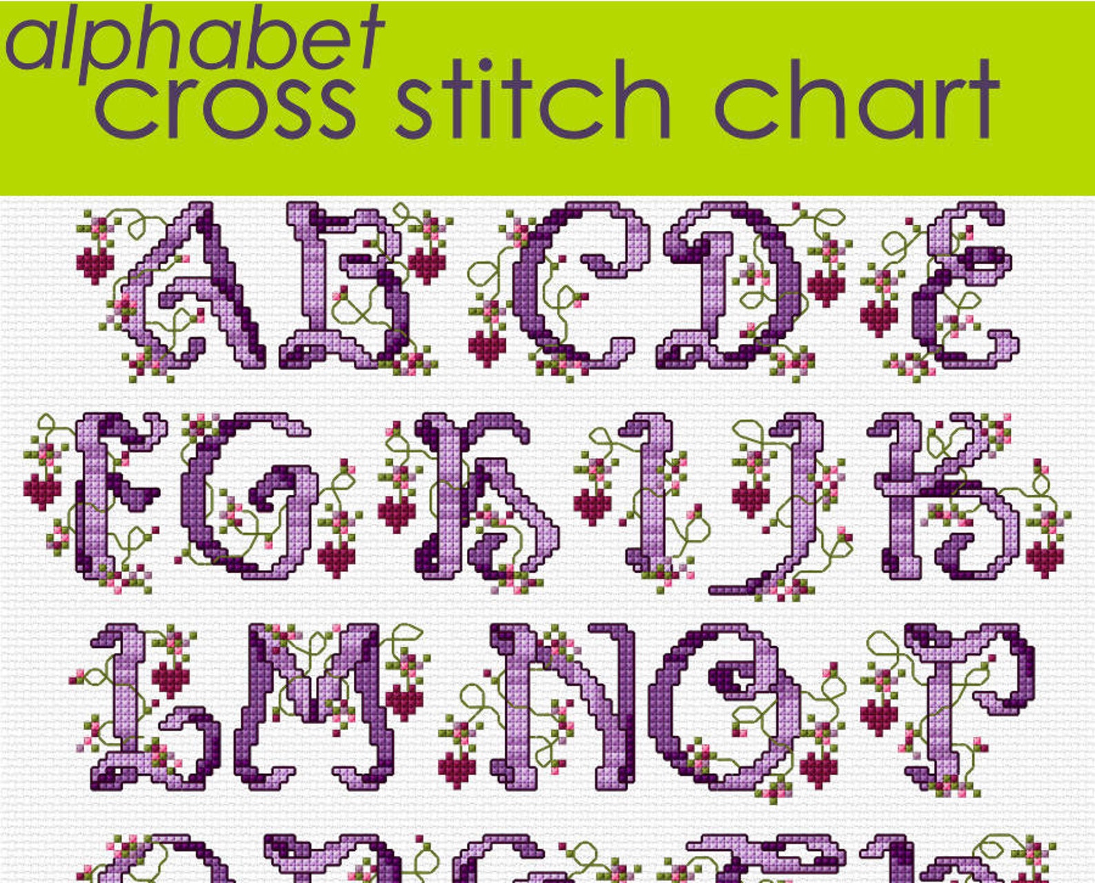Ribbon and Hearts Alphabet Sampler Cross Stitch Chart - Etsy