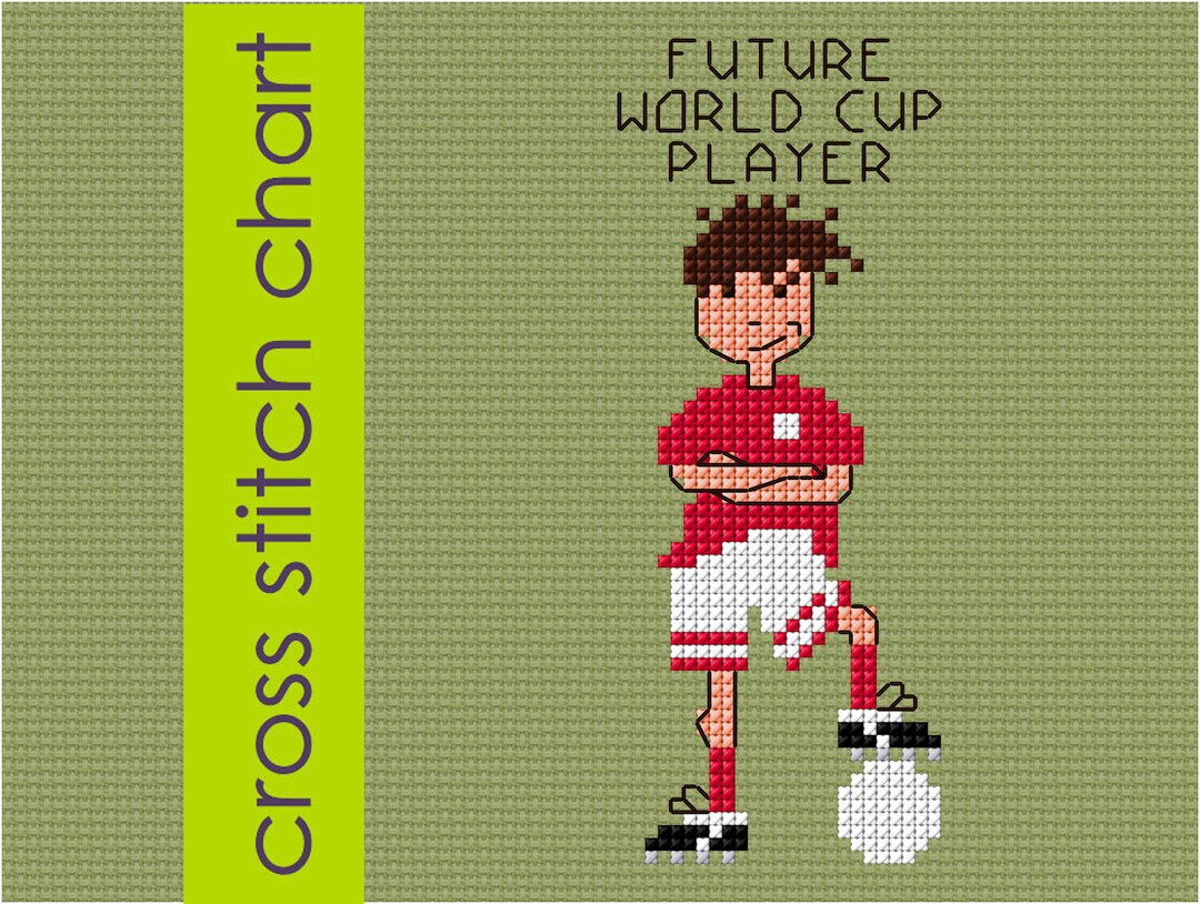 Football Boy Cross Stitch Chart, Soccer Boy Cross Stitch, PDF Download ...