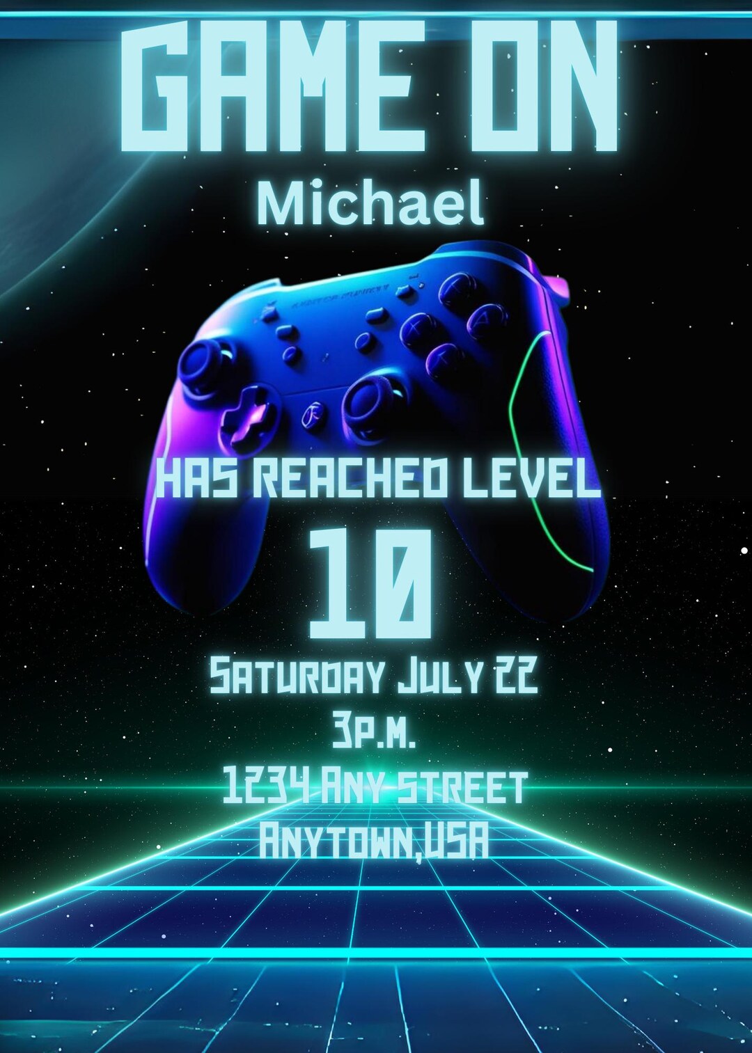 Video Game Birthday Invitation Template - Etsy