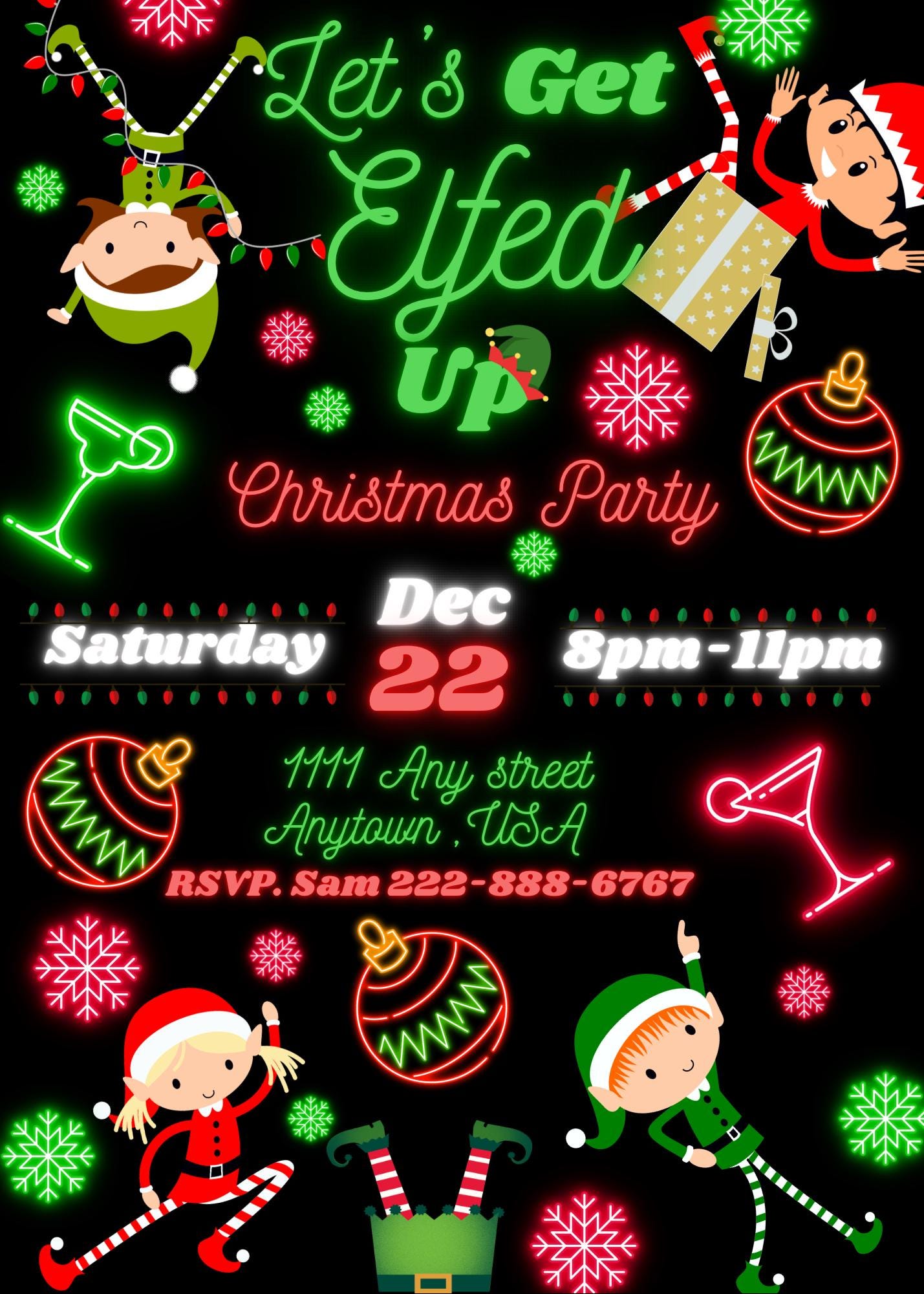 Elf Christmas Party Invitation - Etsy