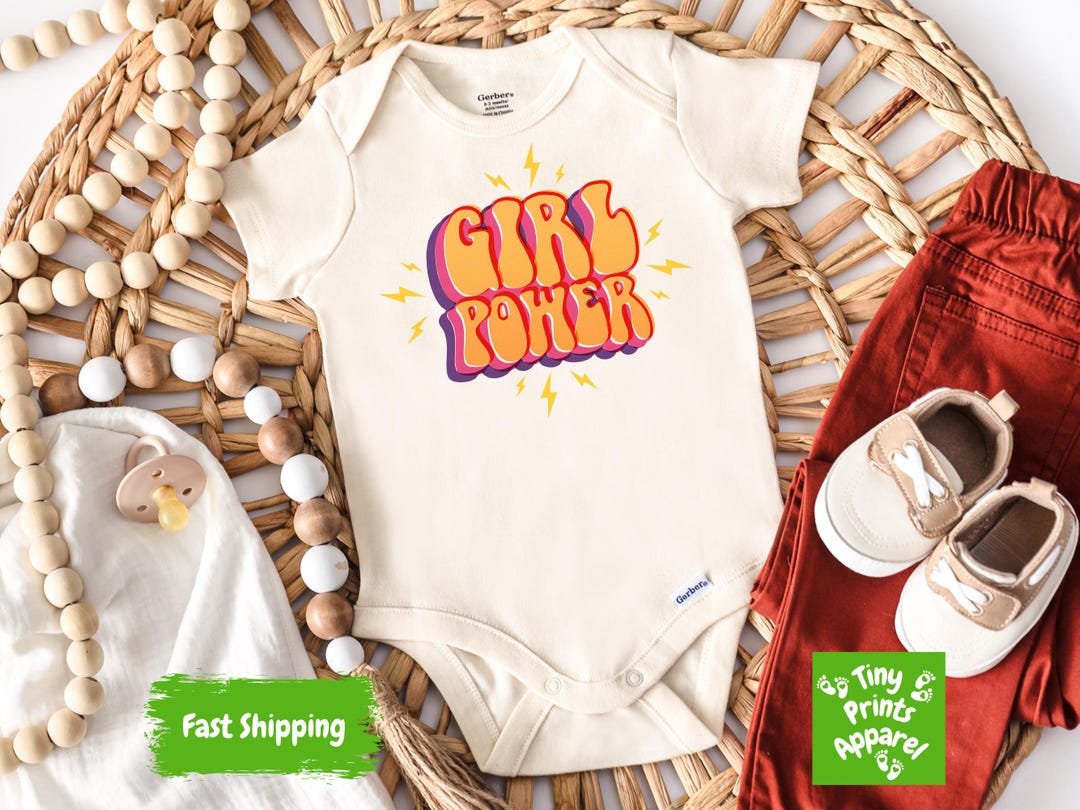 Retro Girl Power Gerber Onesie, Fun Baby Outfit - Etsy