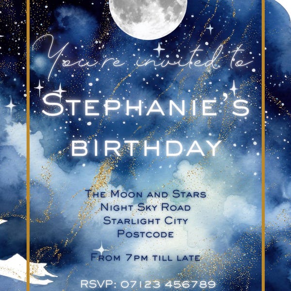 Starry Night Wedding Invitation - Etsy