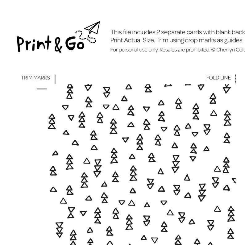 Printable Happy Birthday Greeting — Blank Inside — Folding Card — Fits ...