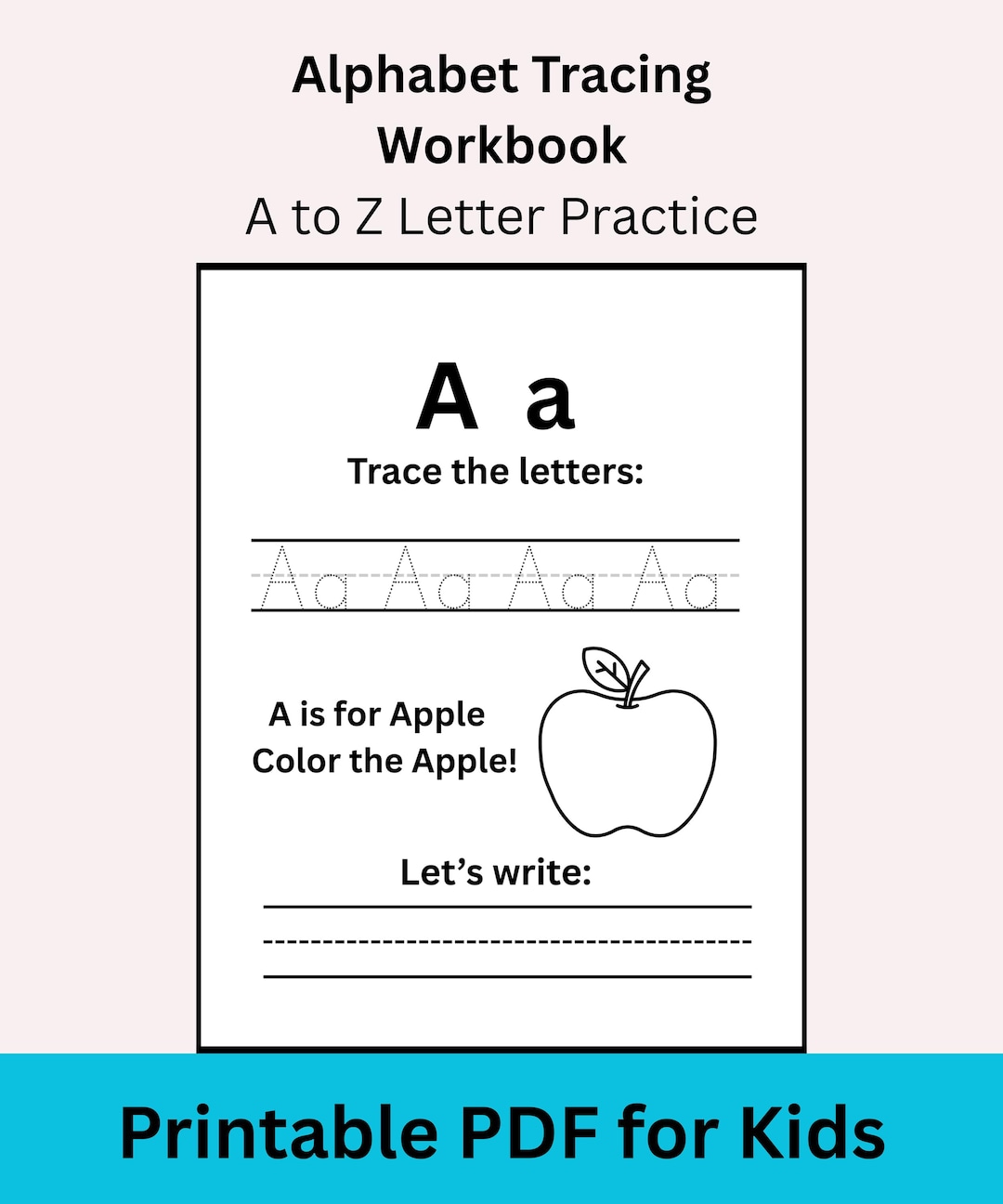 Alphabet Tracing Workbook: A-Z Letter Practice for Kids (PDF Printable ...